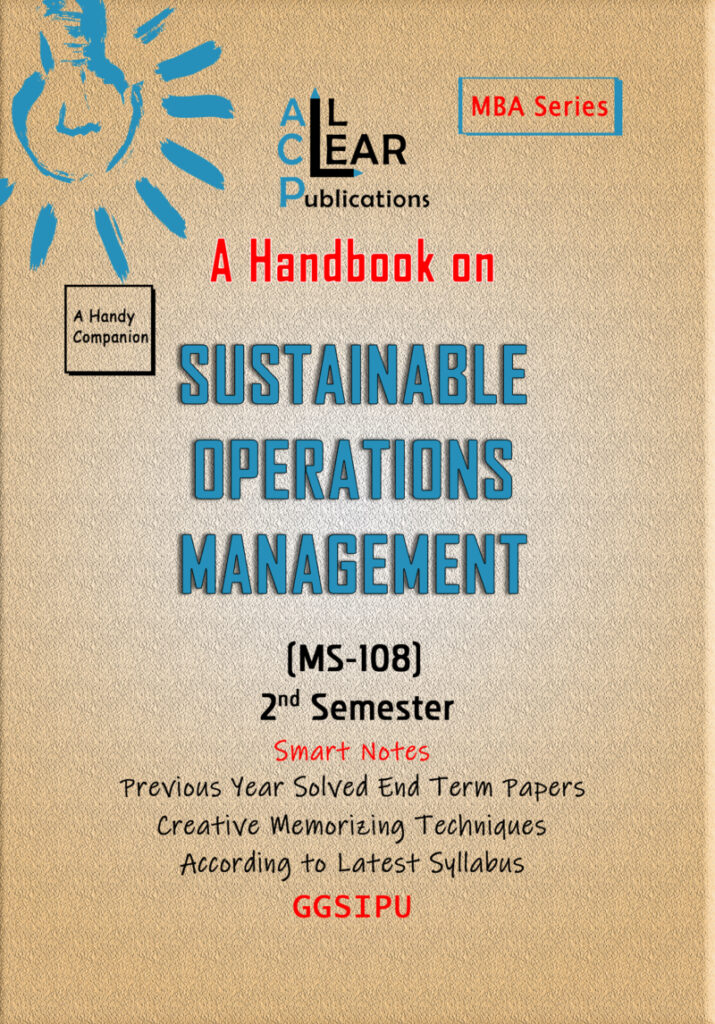 Sustainable Operations Management - MS 108